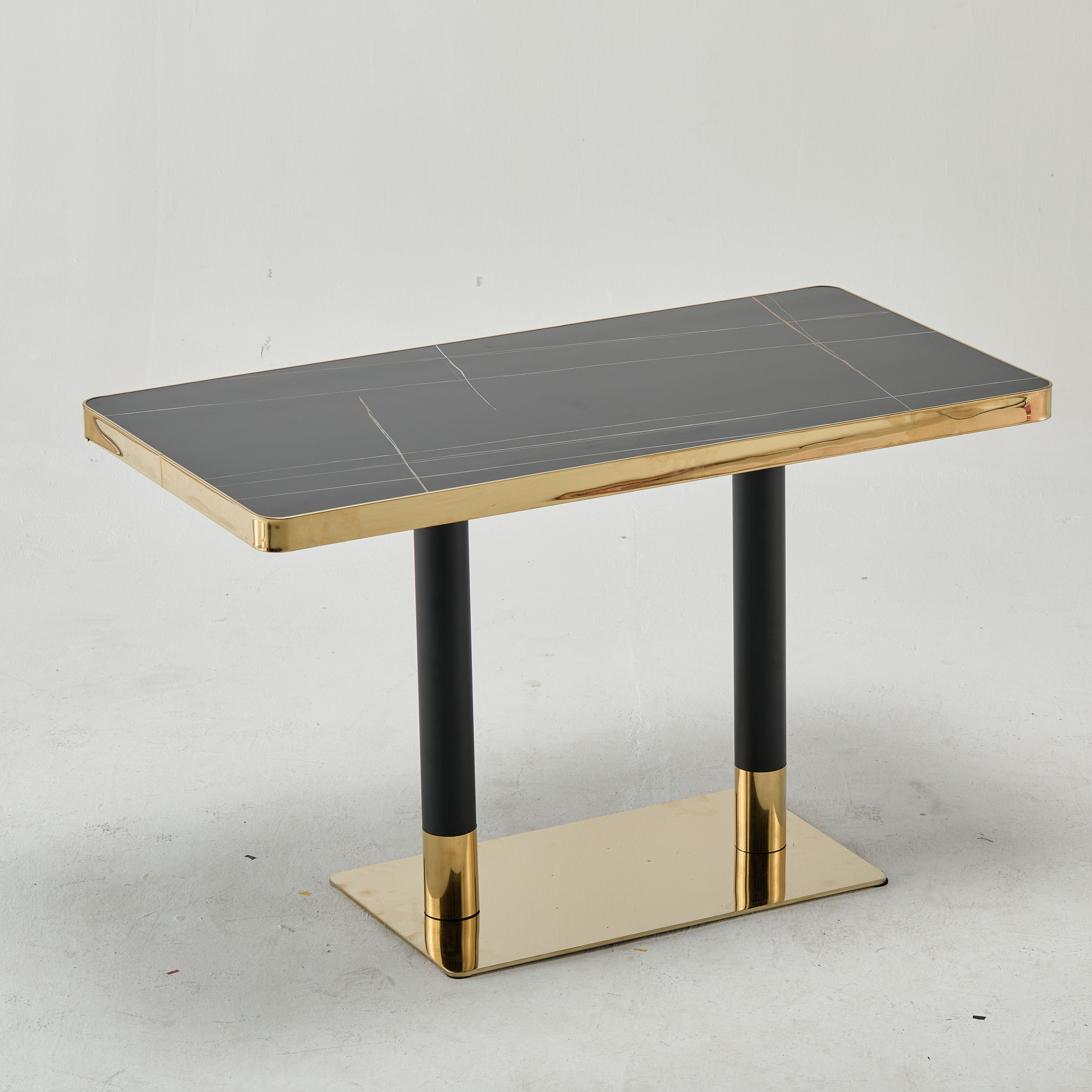 Modern Black & Gold 120x70 Black Marble Look Table – SEATIQ FURNITURE