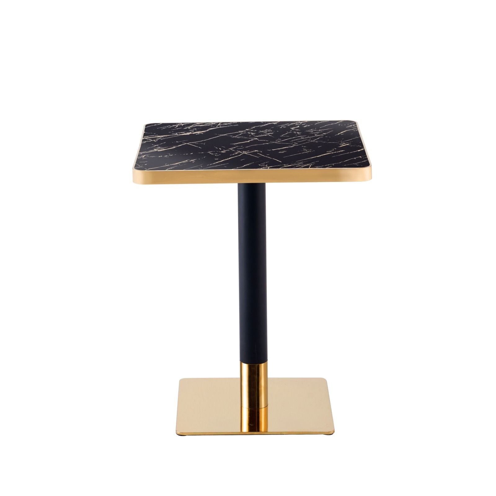 Luxury Modern 60×60 Black & Gold Marble Look Side Table – SEATIQ FURNITURE